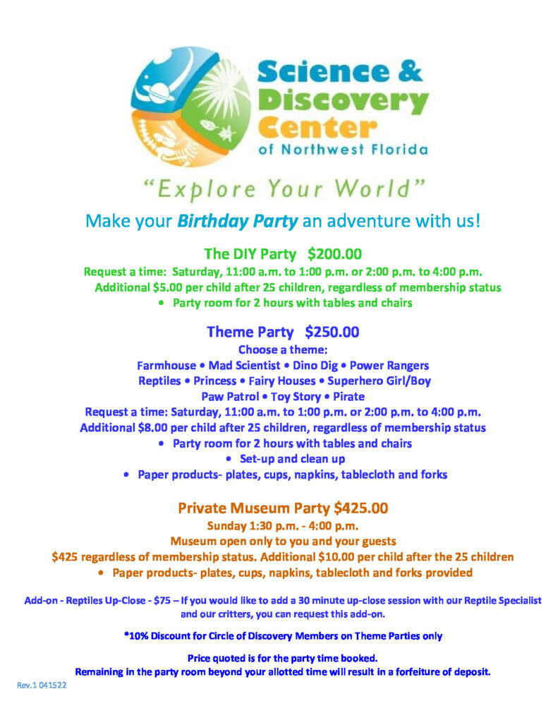 Birthday Parties | Science & Discovery Center
